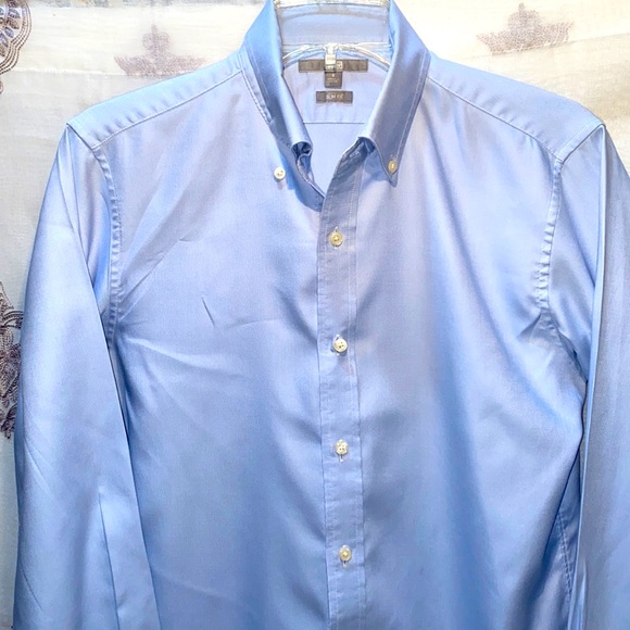 Uniqlo | Shirts | Men Uniqlo Slim Fit Blue Long Sleeve Dress Shirt Sz S ...